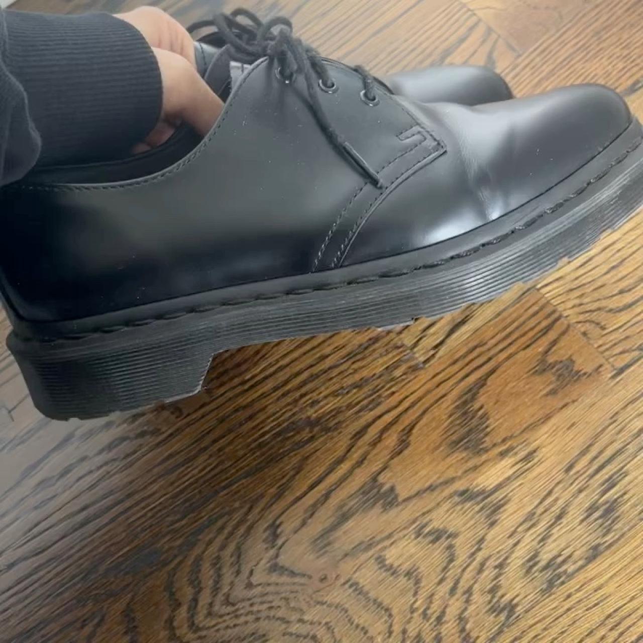 very cute all matte black doc martens oxfords with... - Depop