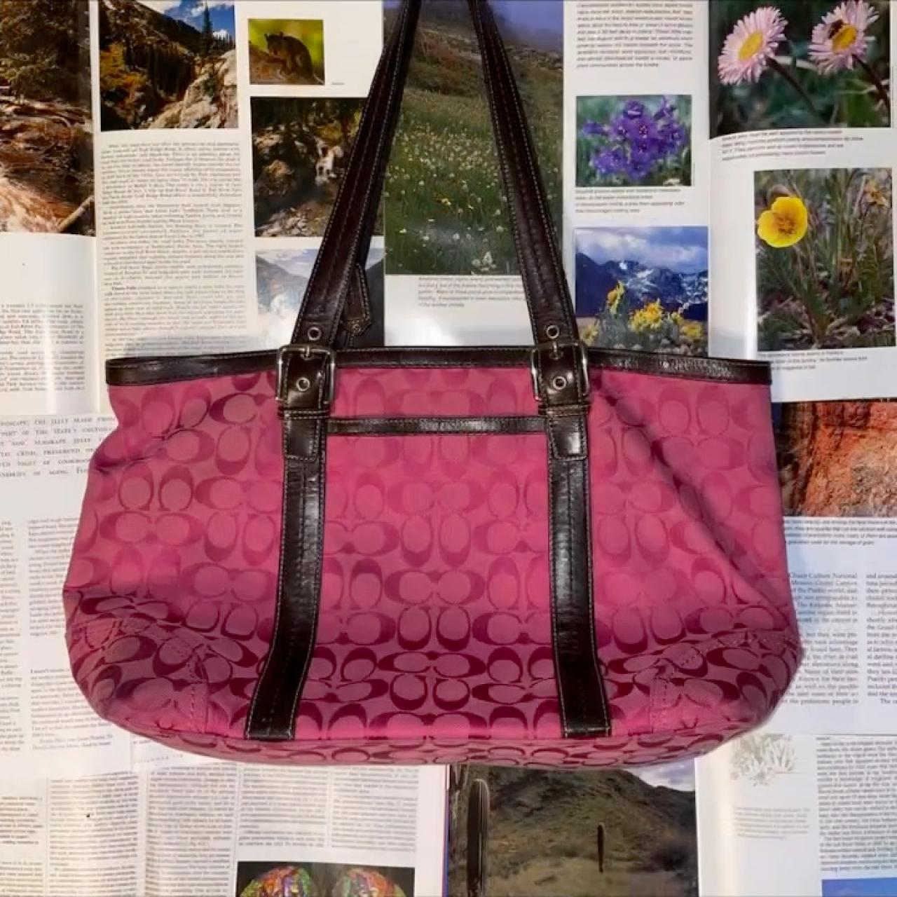 Coach Women's Pink and Brown Bag | Depop