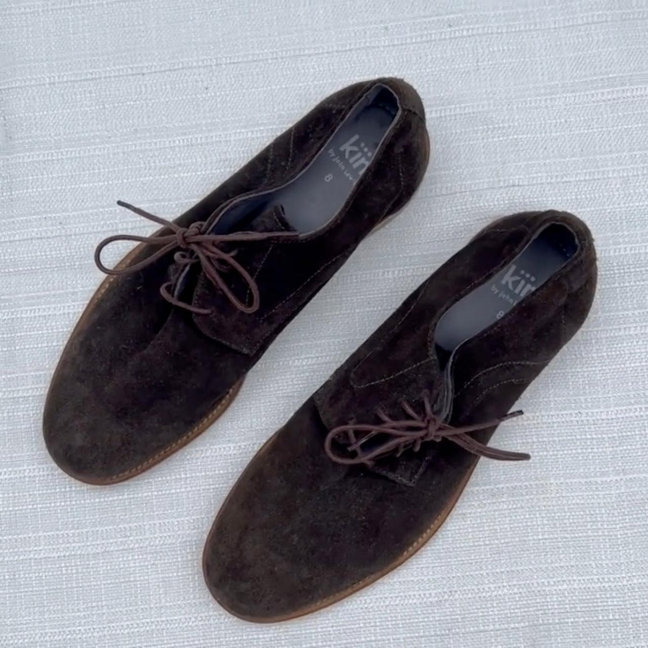Men’s Size 8 Brown Kin Derby Shoes Lace up Suede... - Depop