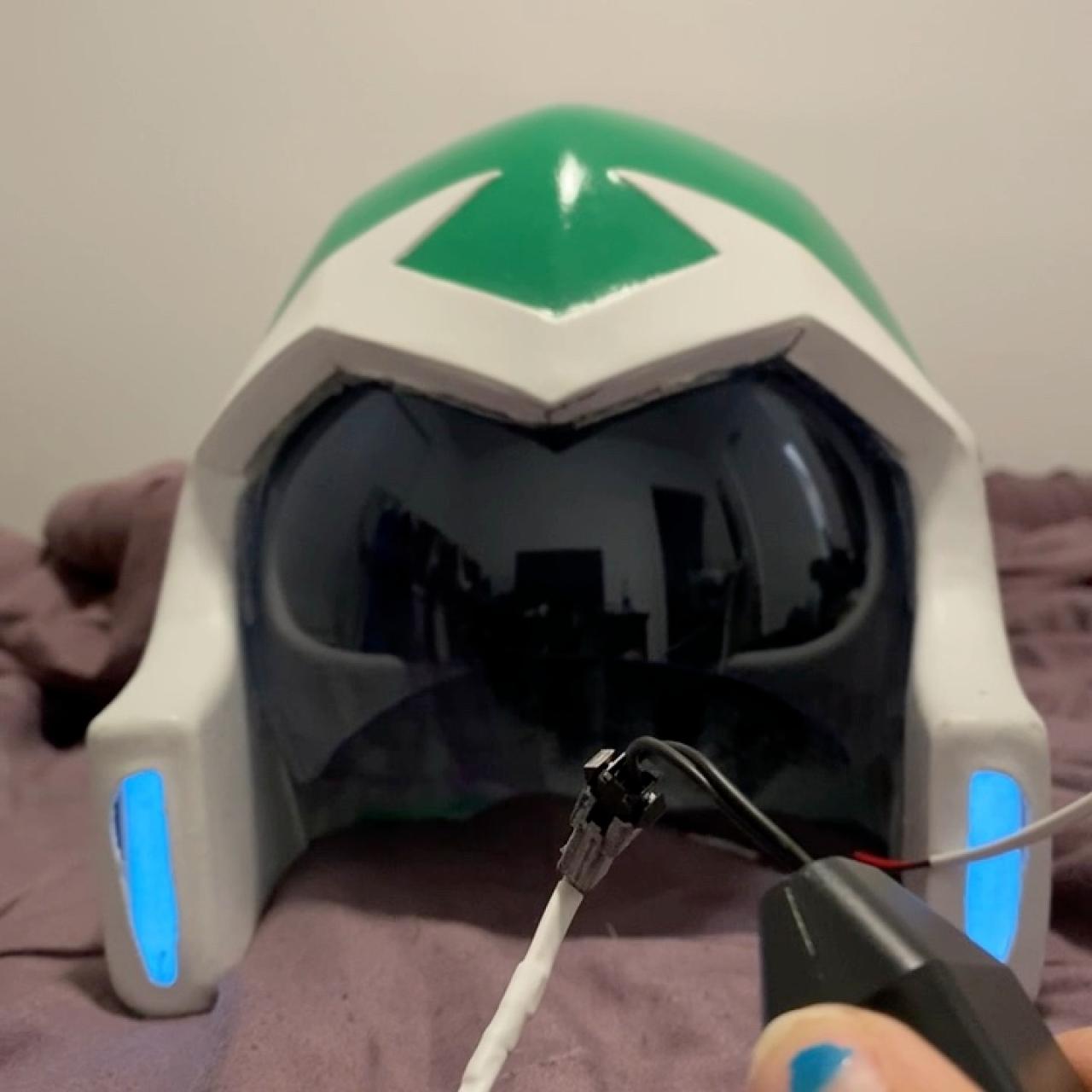 Voltron pidge helmet it is handmade it lights up... - Depop