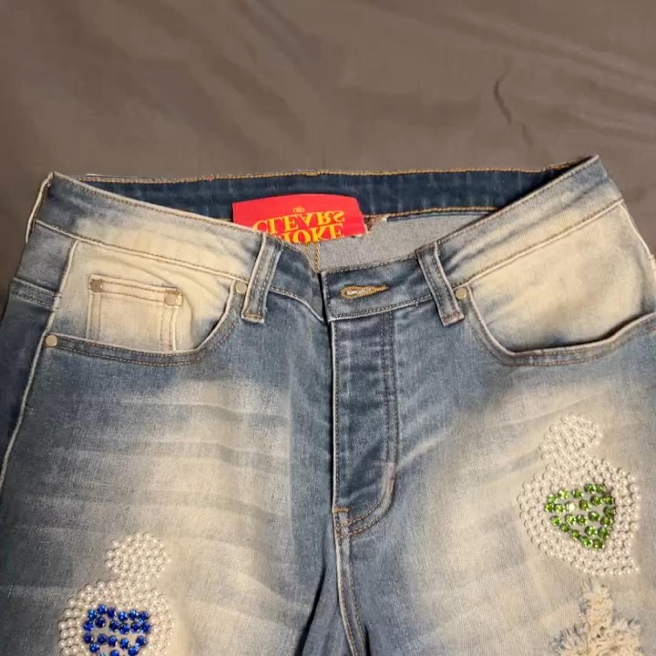When Smoke Clears distressed nailhead denim pants | Depop When Smoke Clears distressed nailhead denim pants | Depop