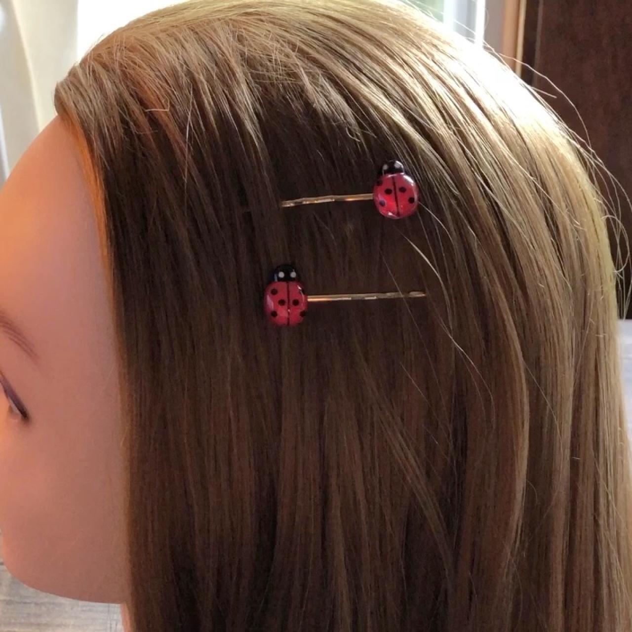 Ladybug bobby pins, lady bug hair clips, ladybird,... - Depop