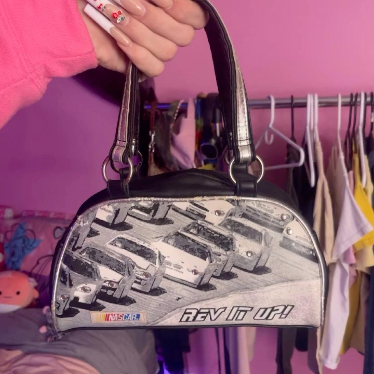 NASCAR Women's Black and Silver Bag | Depop