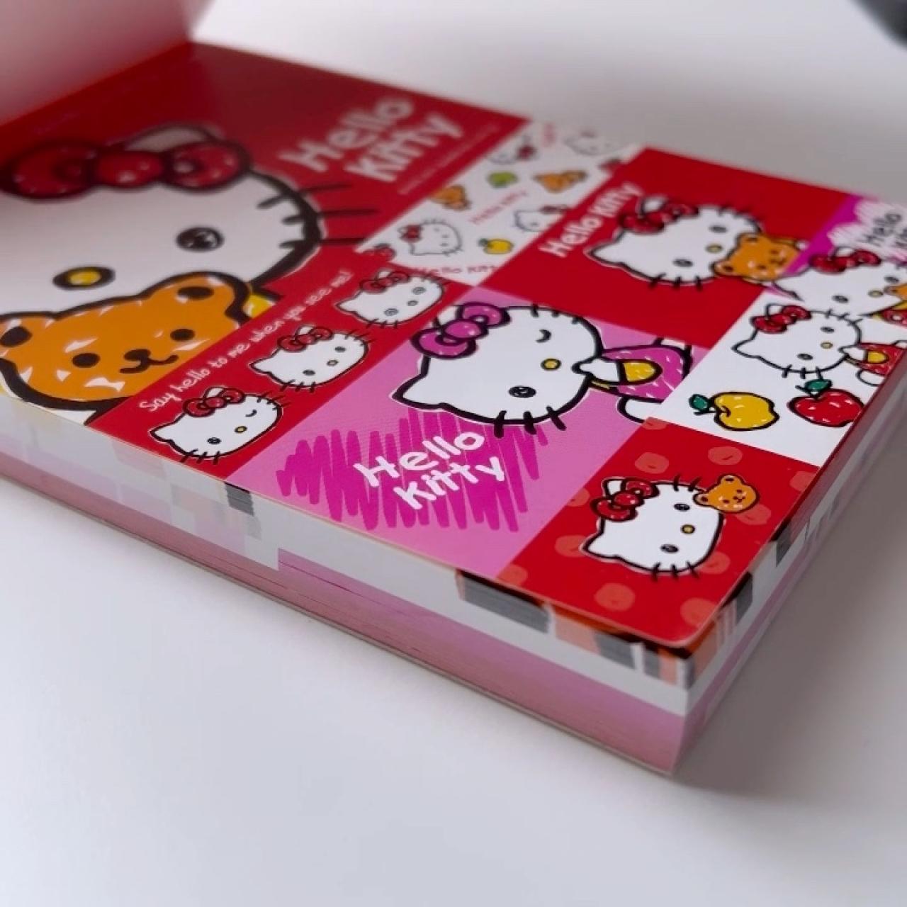 Hello Kitty Four Patterned Notepad w/ Sticker... - Depop