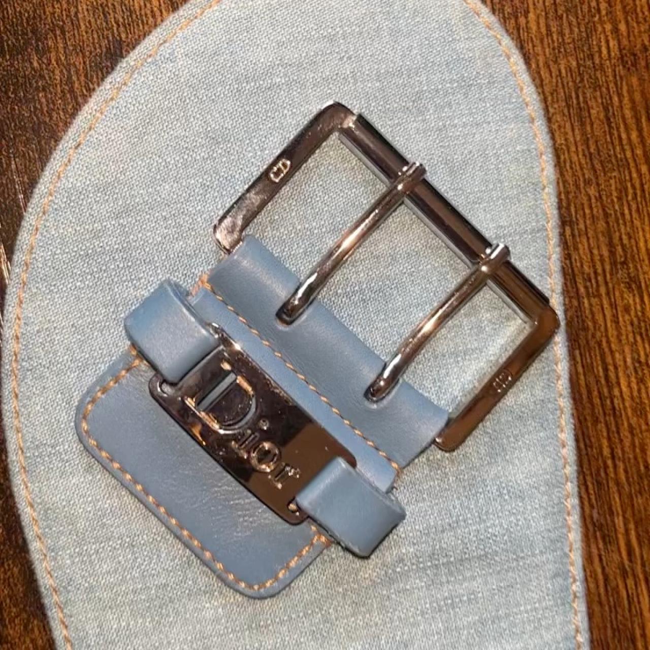 Christian Dior Women's Blue Belt | Depop
