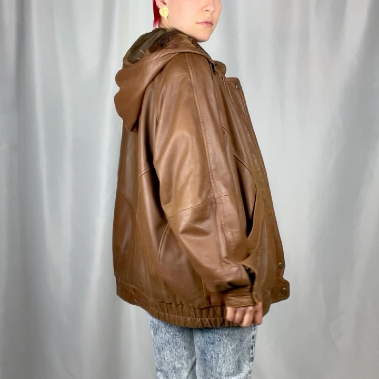 Vintage 90s leather jacket, this beautiful coat is... - Depop