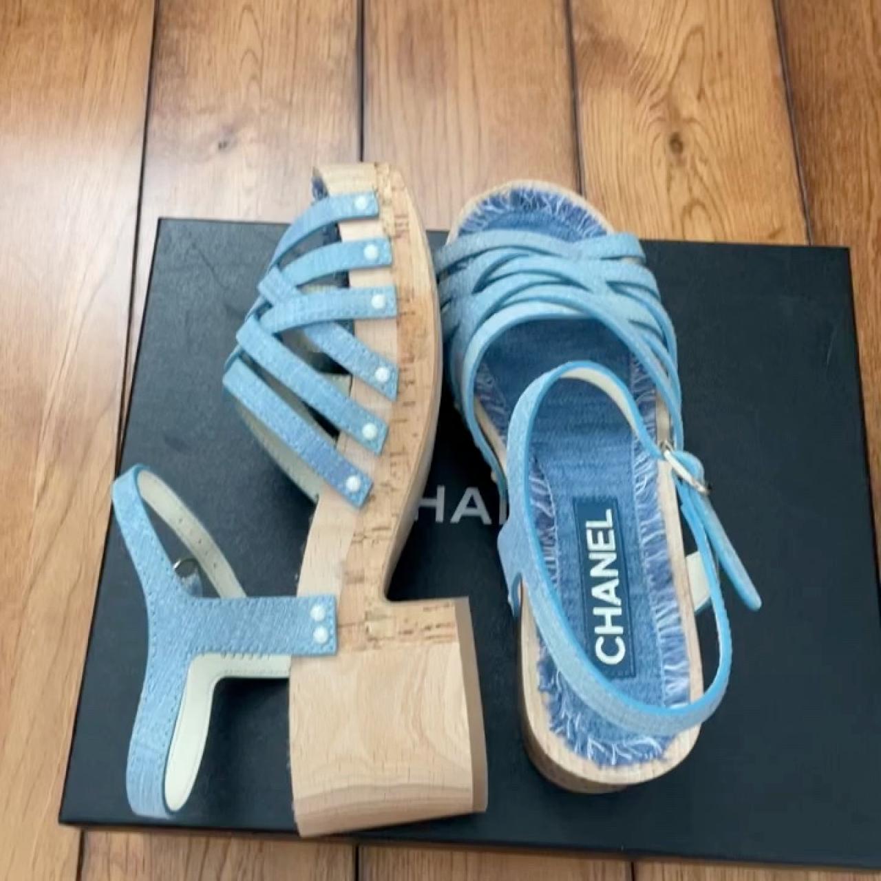 Chanel fantasy calfskin platform clog sandals... - Depop
