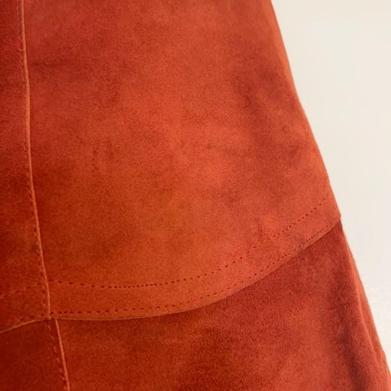 Incredible vintage 60s burnt orange suede skirt.... - Depop