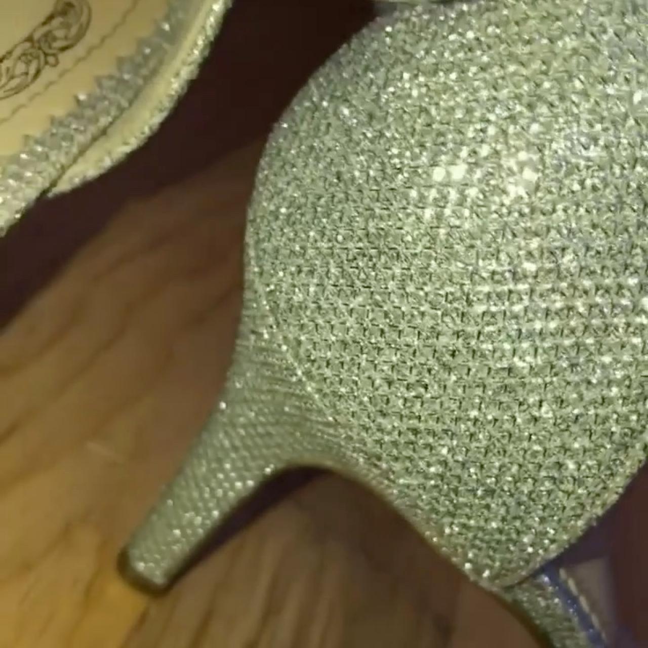 Selling these super silver sparkly 3-3.5 INCH HEELS... - Depop