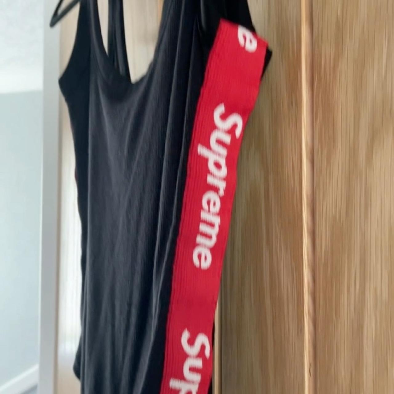 Black supreme side trim thong bodysuit -never... - Depop