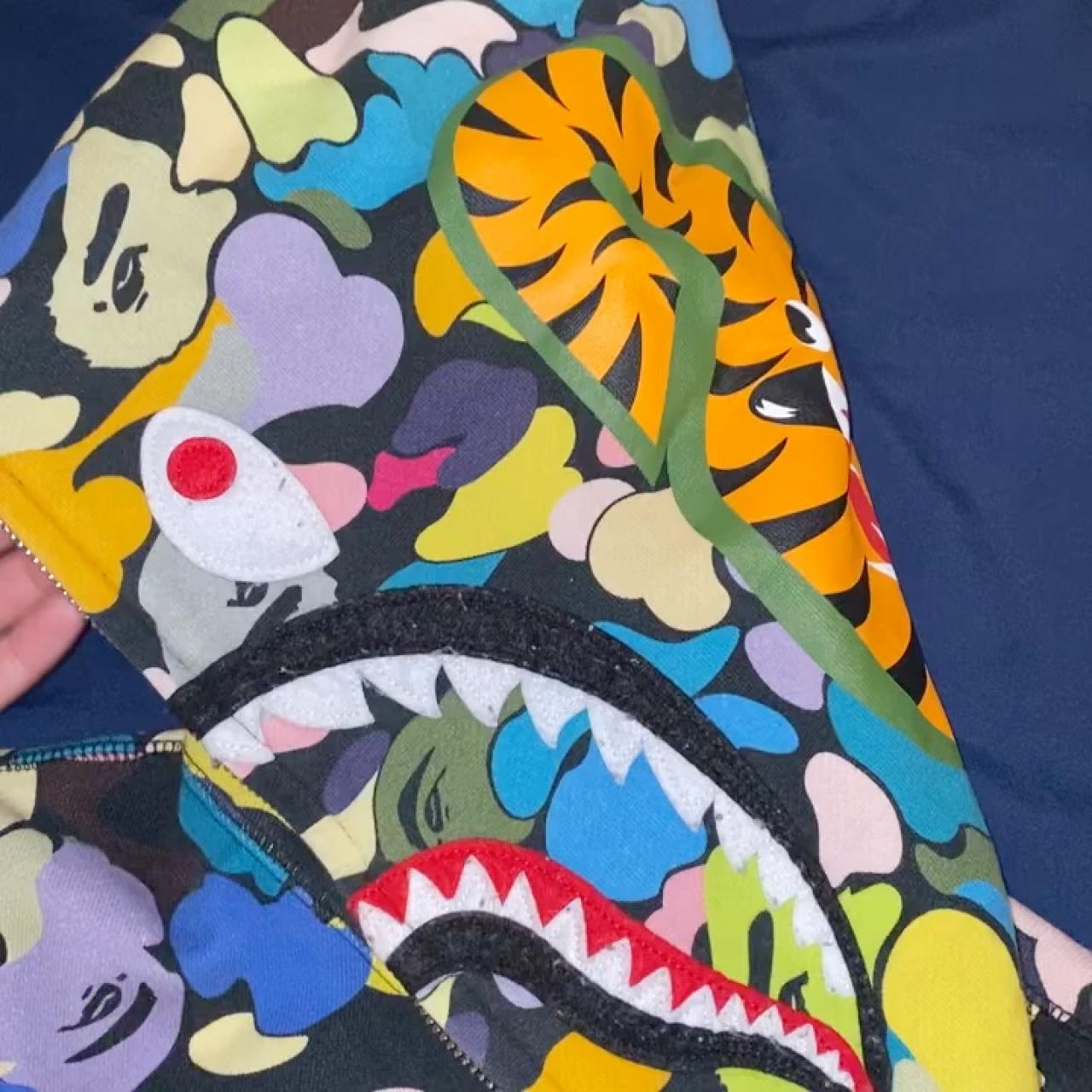 BAPE Men's Blue and Black Hoodie | Depop