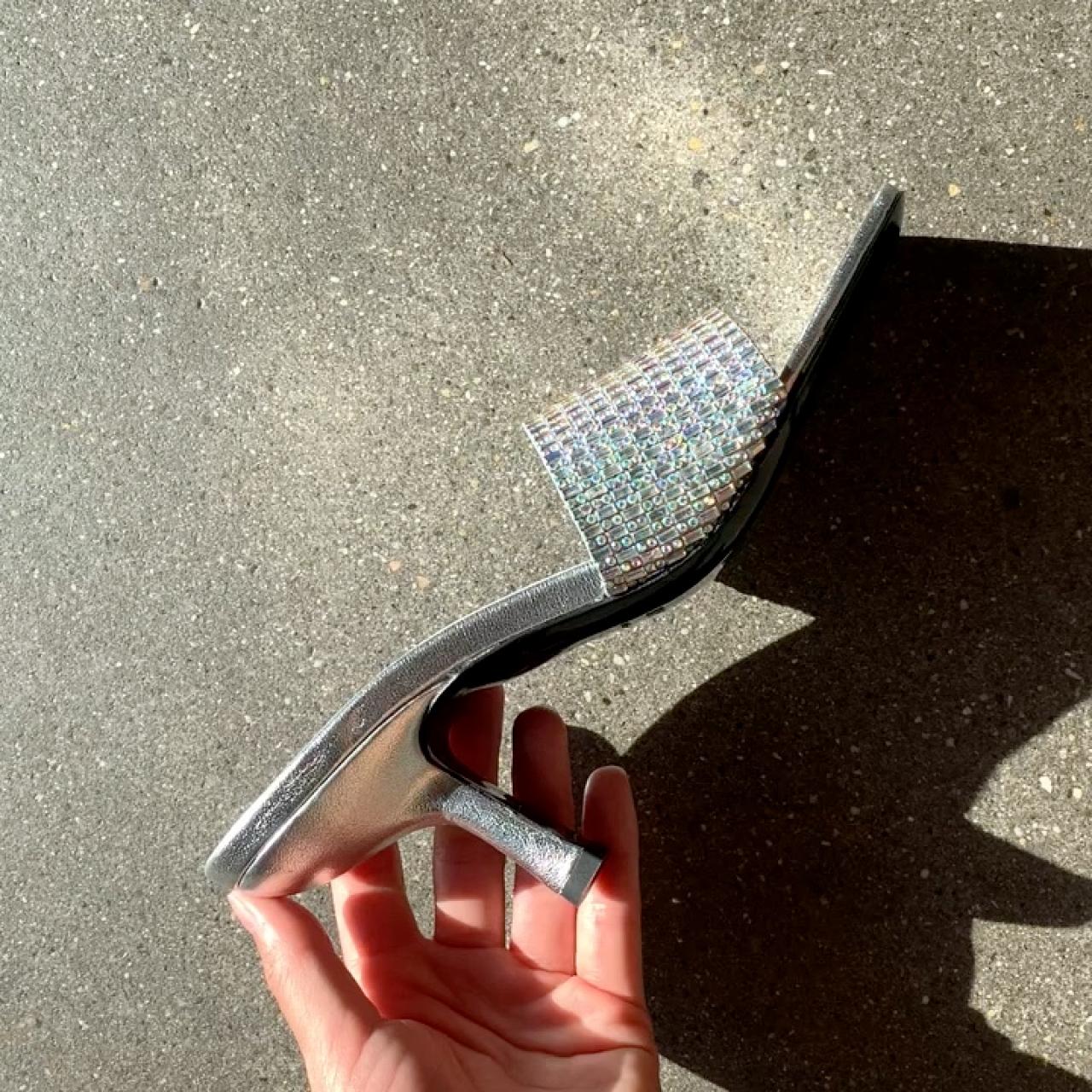 By Far Women's Silver Slides | Depop