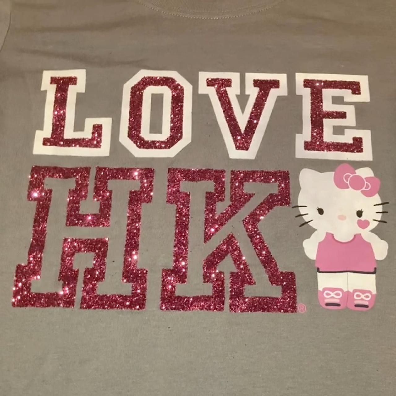 The cutest hot pink glitter Hello Kitty layered... - Depop