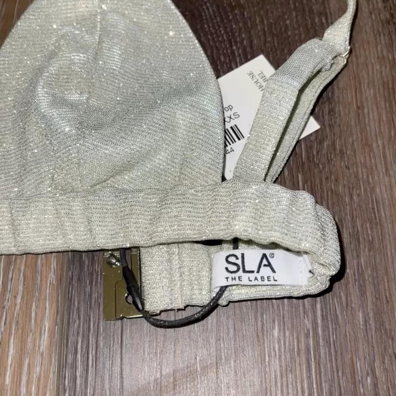SLA the label silver sparkle bralette top, never... - Depop