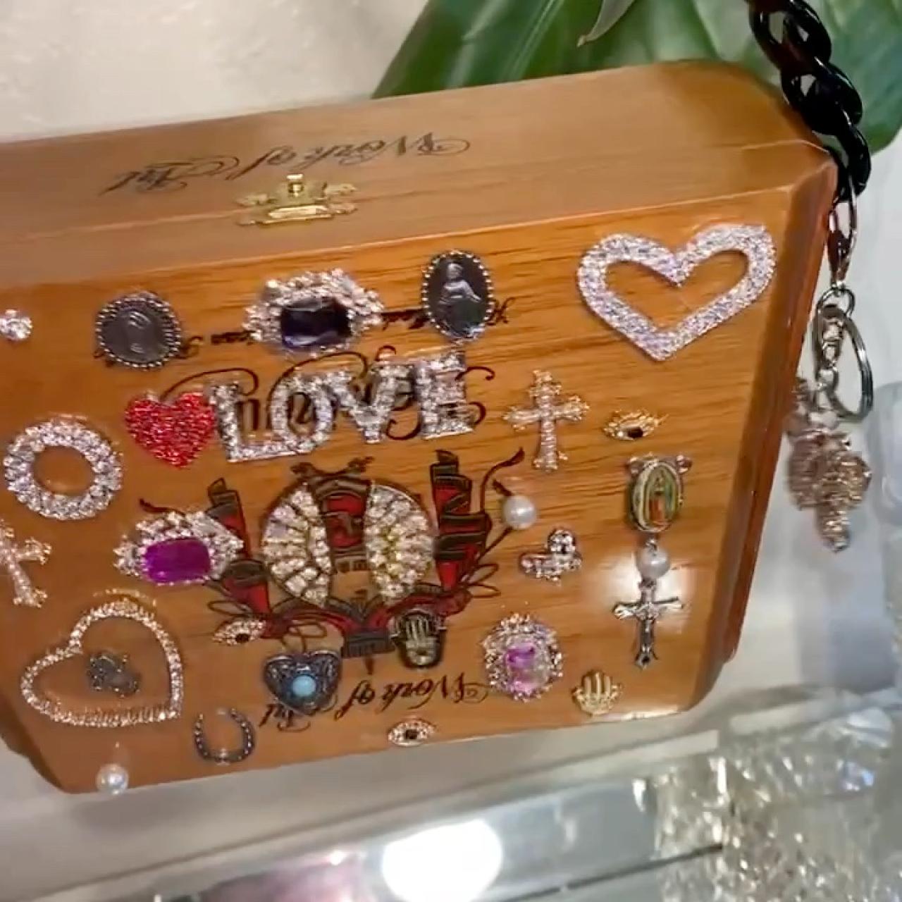 Upcycled Jewelry Collage Cigar Box Purse This... - Depop