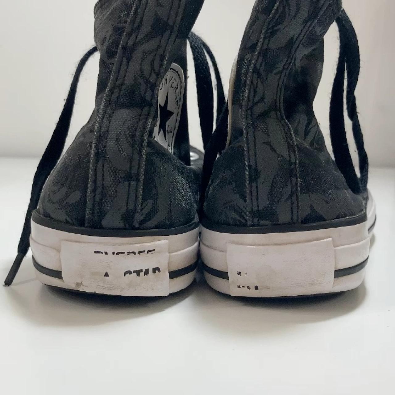 Women’s Converse All Star Black Rose Pattern High... - Depop