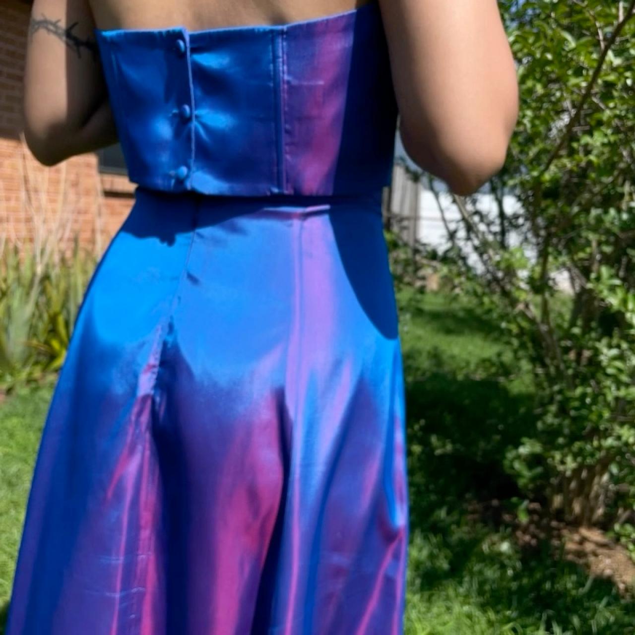 gunne-sax-women-s-purple-and-pink-dress-depop