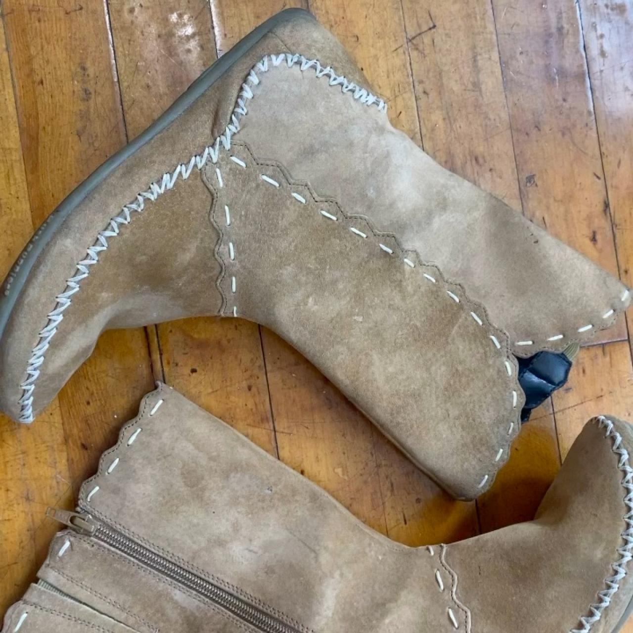 Native American Style Boots Beige genuine suede... - Depop