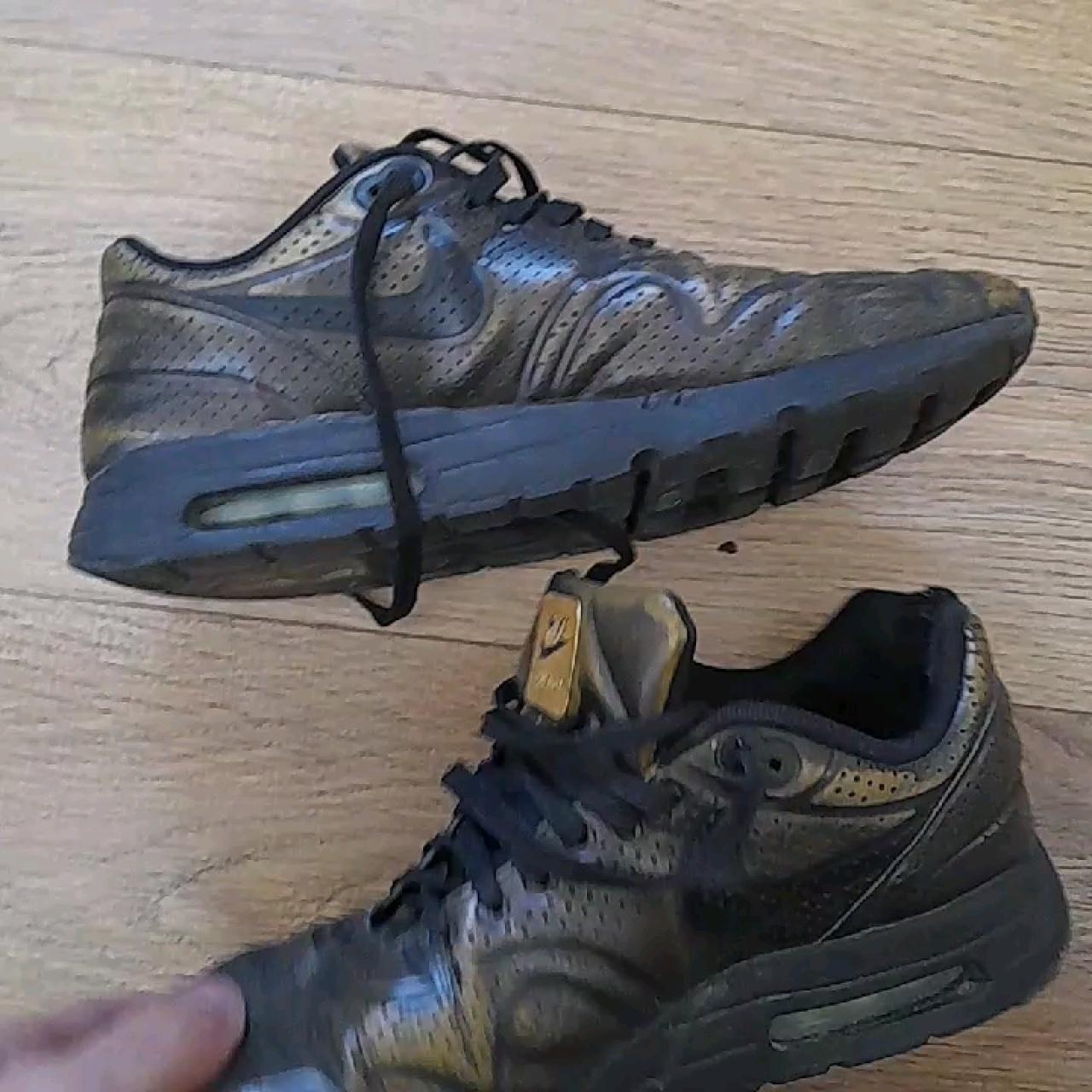 Nike Air max vintage metallic gold trainers. Well... - Depop