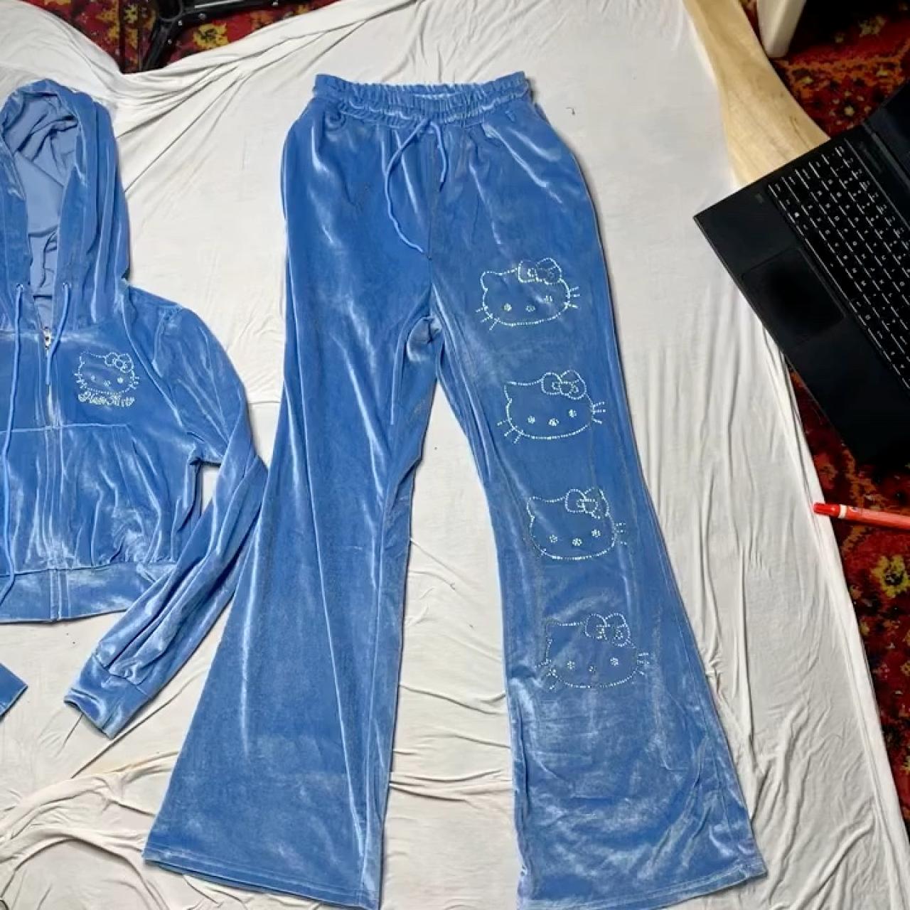 Pastel bedazzled hello kitty track suit 15% off... - Depop