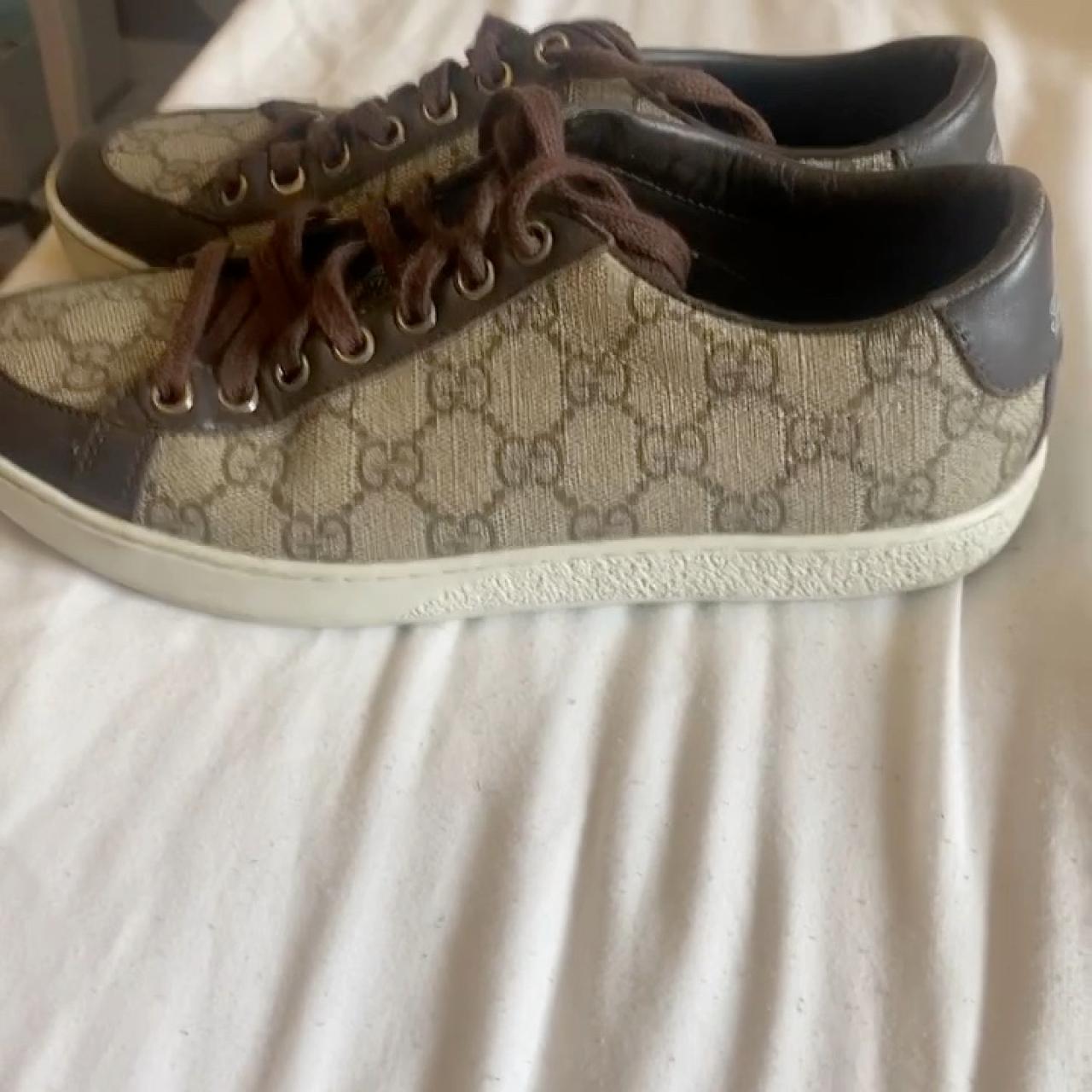 Size 4 Gucci Brooklyn canvas trainers some signs of... - Depop