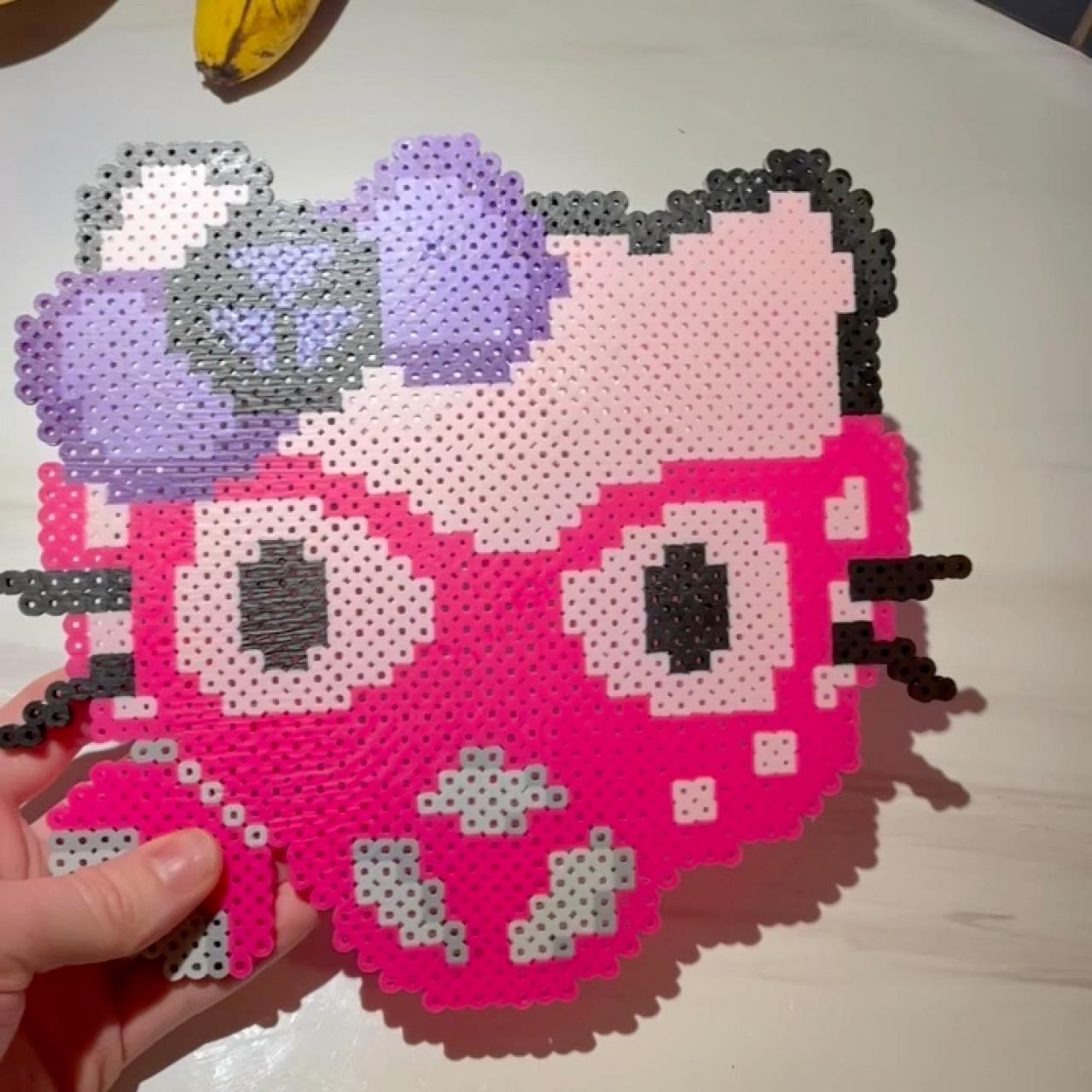 Bio hazard hello kitty perler! This listing is for... - Depop
