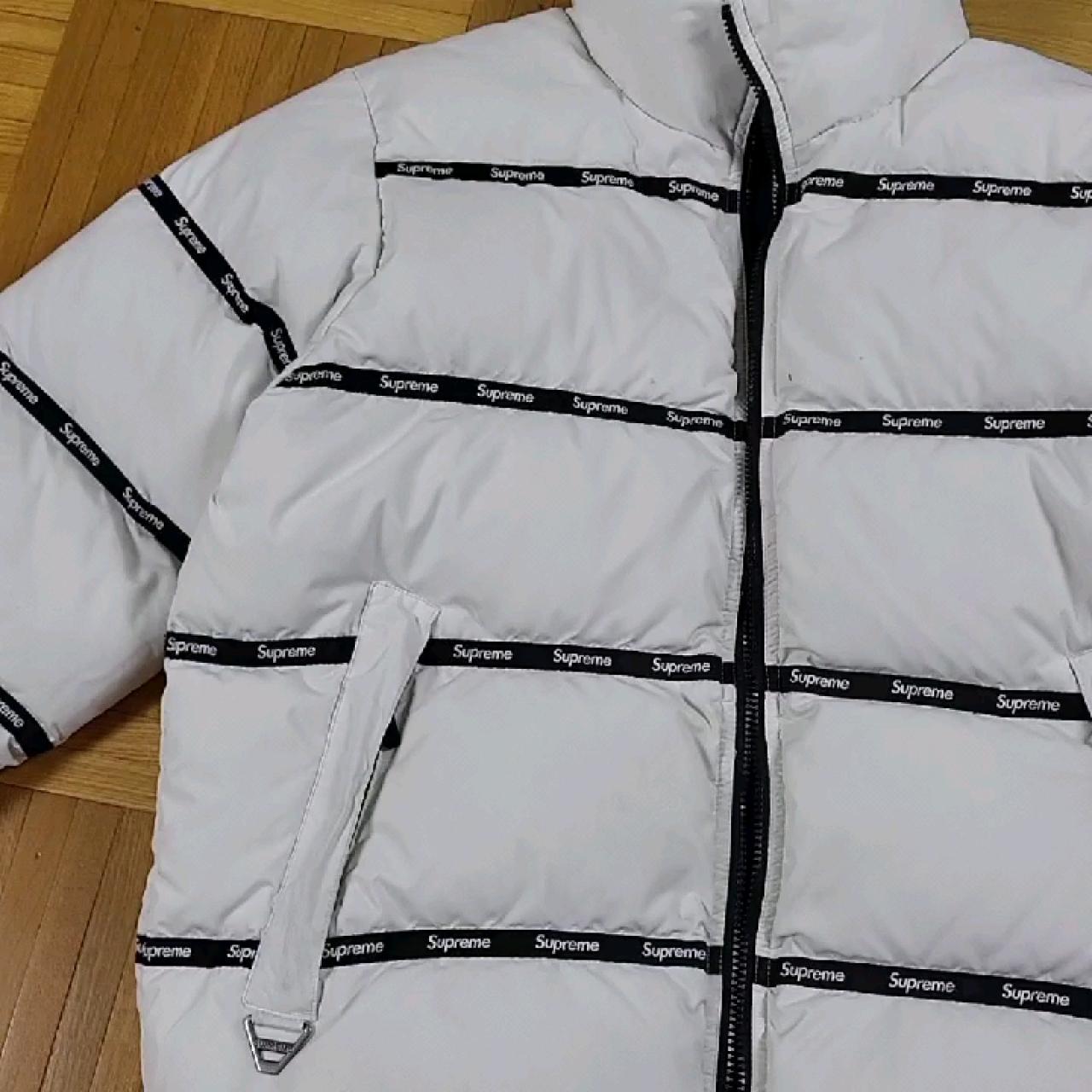 Supreme Men's White and Black Jacket | Depop