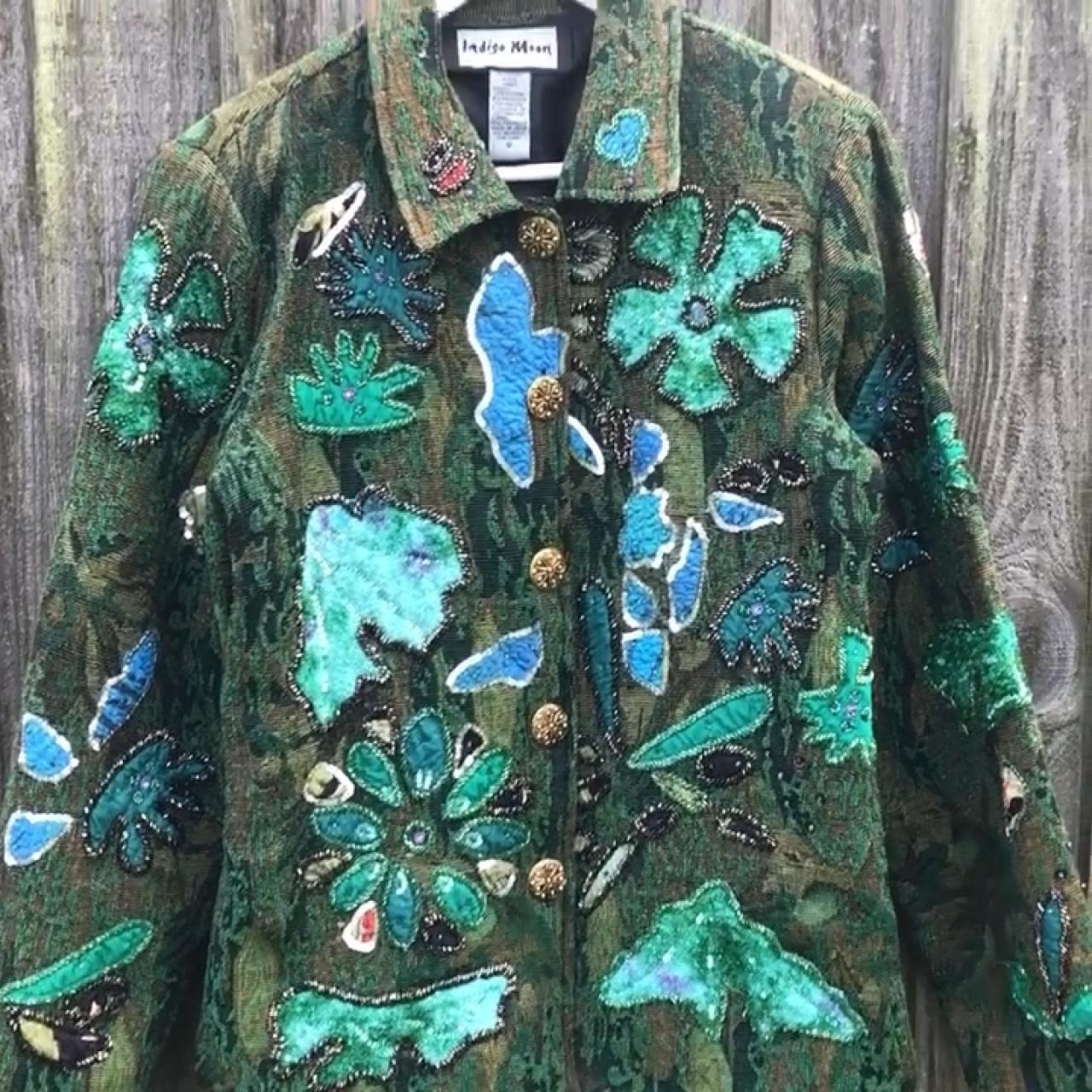 Women's Green and Blue Jacket | Depop