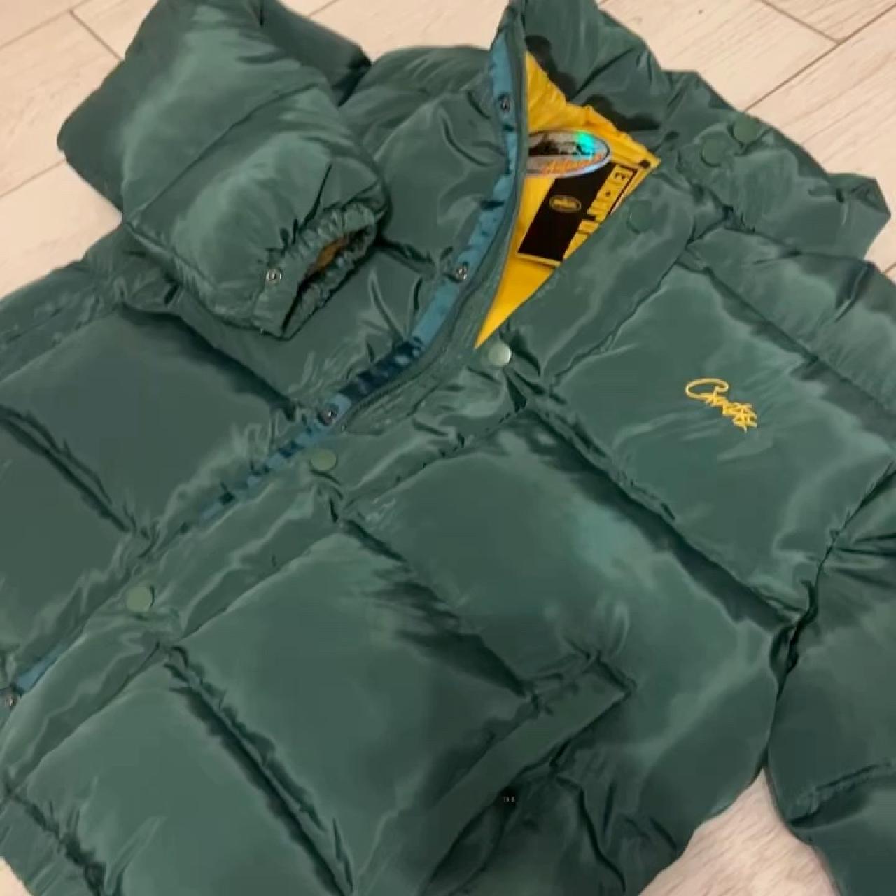 Corteiz Men's Yellow and Green Jacket | Depop