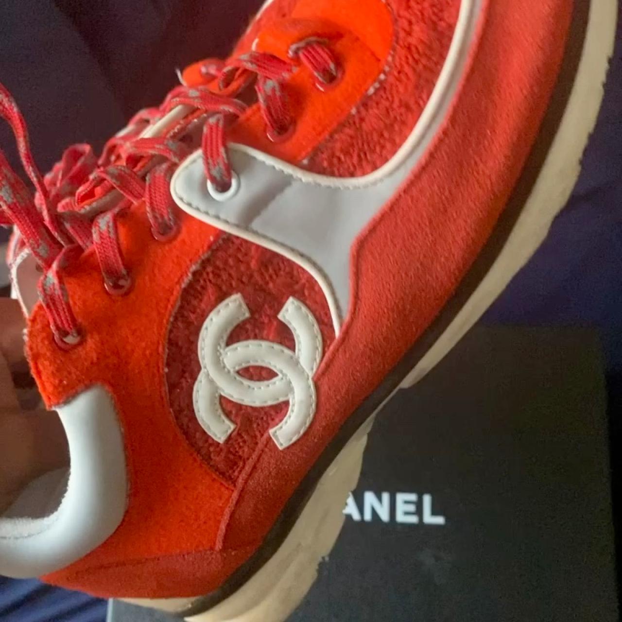 Chanel Men s Red And White Trainers Depop Chanel Men s Red And White Trainers Depop