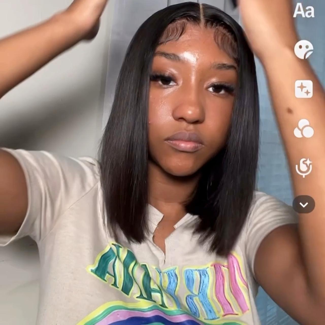 Lace : 4x4 T Part Closure Wig Company:... - Depop