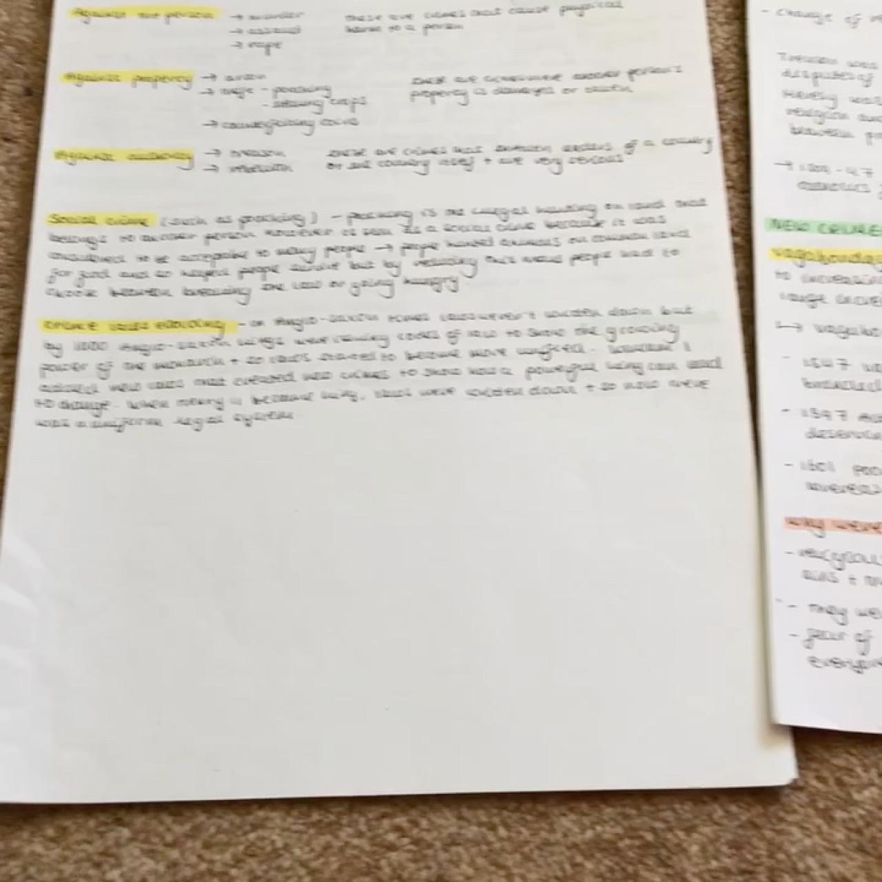 Edexcel GCSE History revision notes for crime and... - Depop