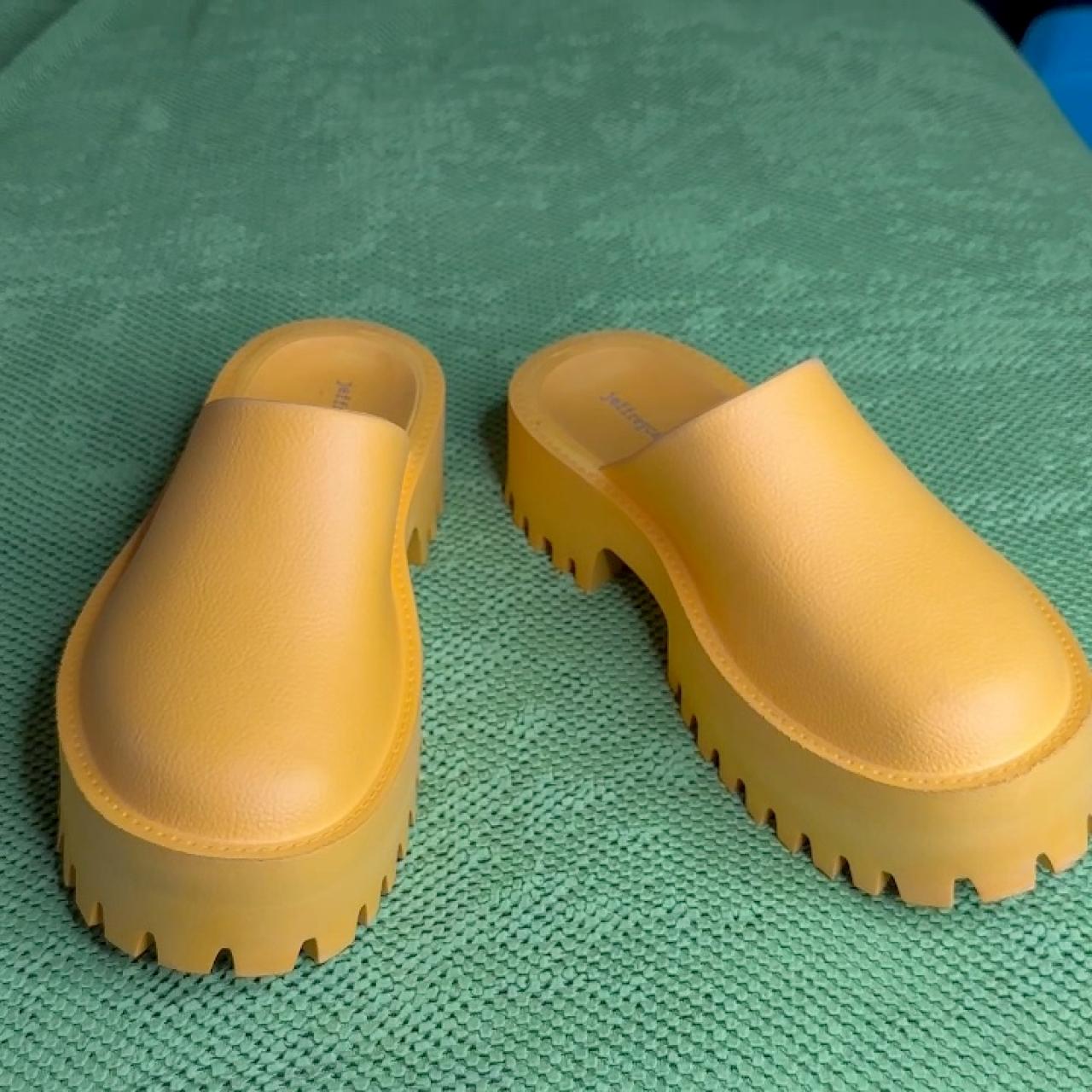 Jeffrey Campbell Women's Yellow Clogs | Depop