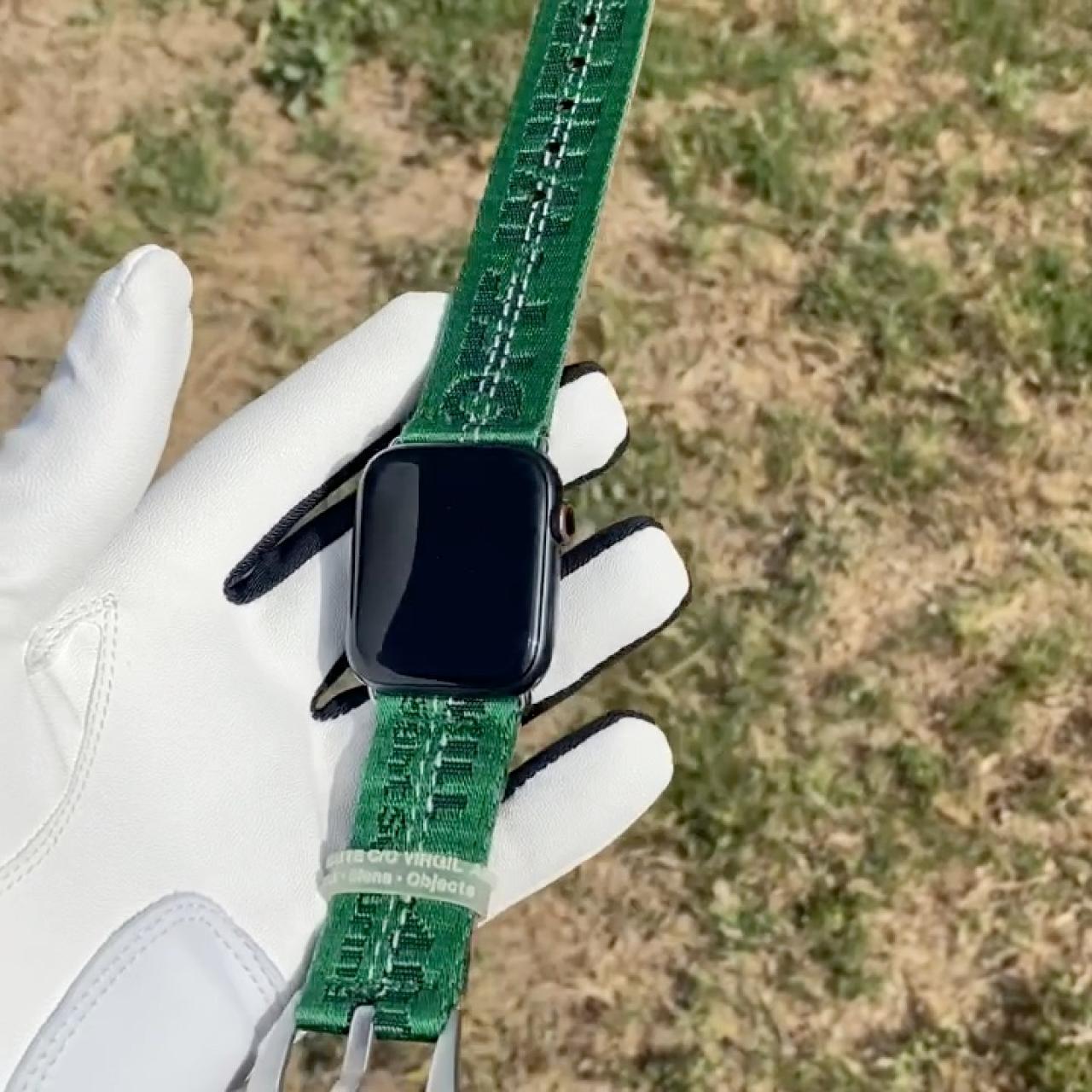 Green OFF-White Apple Watch Band made from authentic... - Depop