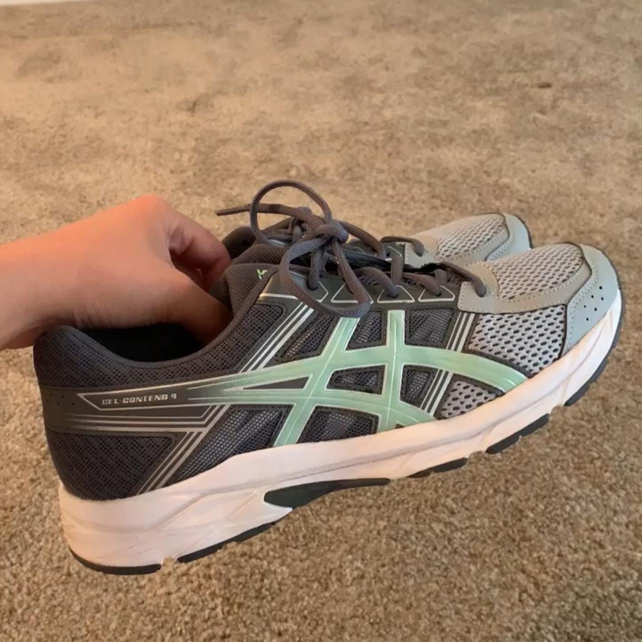 Aesics running shoes, Basically brand new. WORN ONCE... - Depop