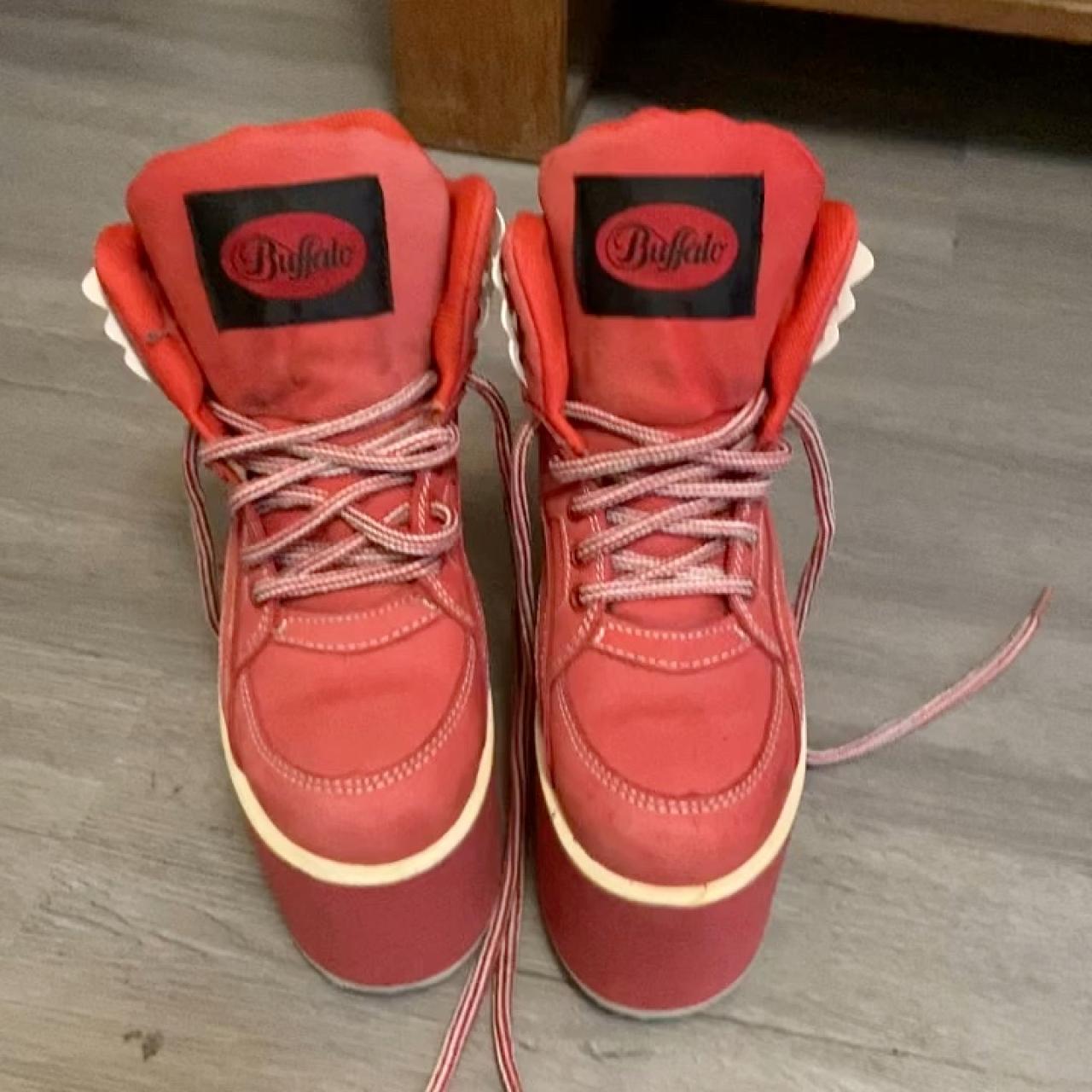 Buffalo London Women's Red and White Footwear | Depop